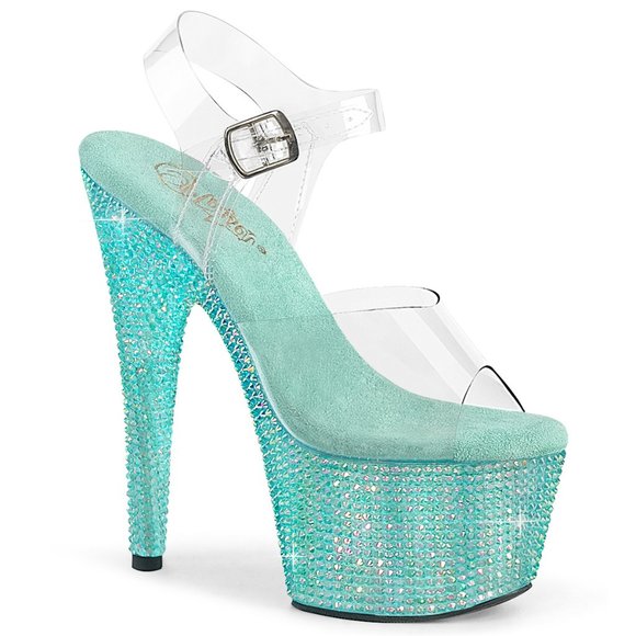 Pleaser | Shoes | Pleaser Bejeweled 78rrs Aqua Blue Platform Heels With ...